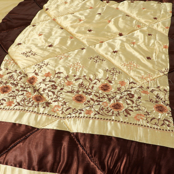 Bridal Comforter Set Silk Golden Chocolate-40105 – Lotus